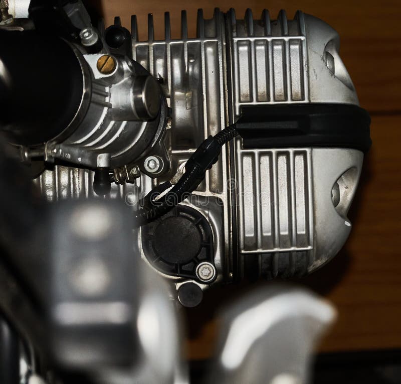 Side View of the Cylinder of an Internal Combustion Engine on a ...