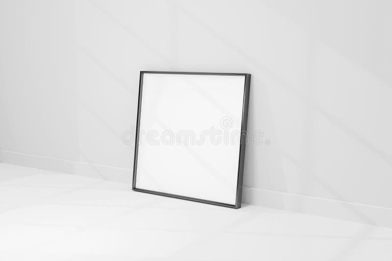 Side View of a 3d Mockup Black Frame Photo on Wall with Shadows Stock ...