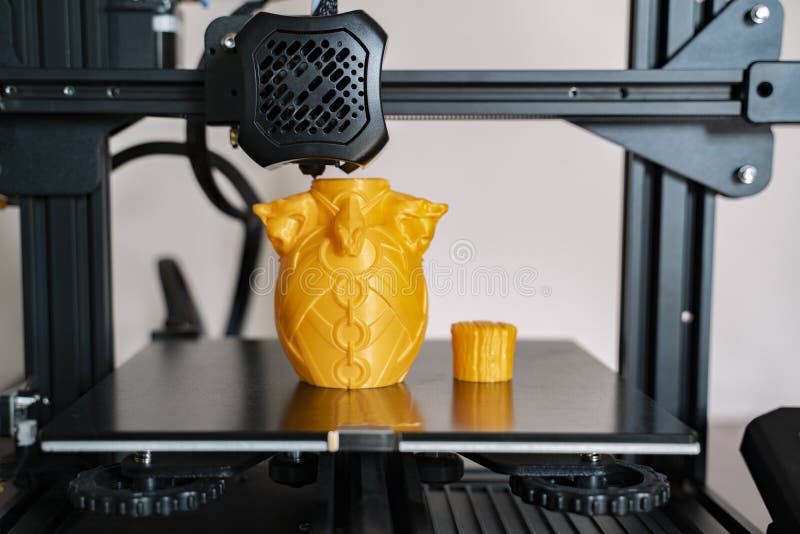 Side View 3d Printer with Finished Product Stock Image - Image of ...