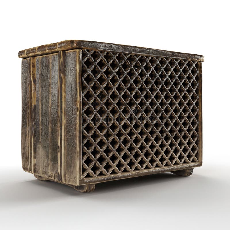 Side View of a 3D Rendered, Wooden Storage Box Stock Illustration ...