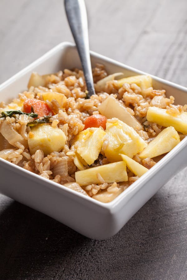 Side View of Daikon Radish Pineapple Fried Rice Stock Image - Image of ...