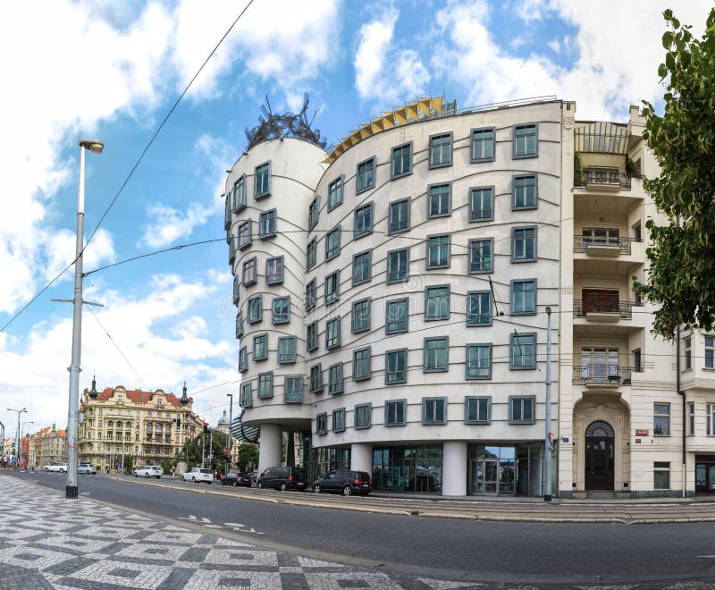 A Side View of the Dancing House Editorial Photography - Image of ...