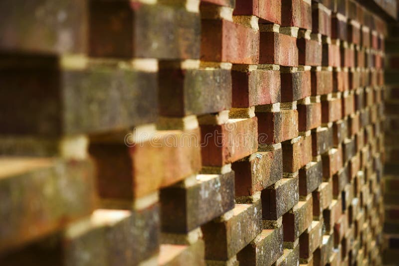 Decorative red brick wall. stock photo. Image of closeup - 343509402