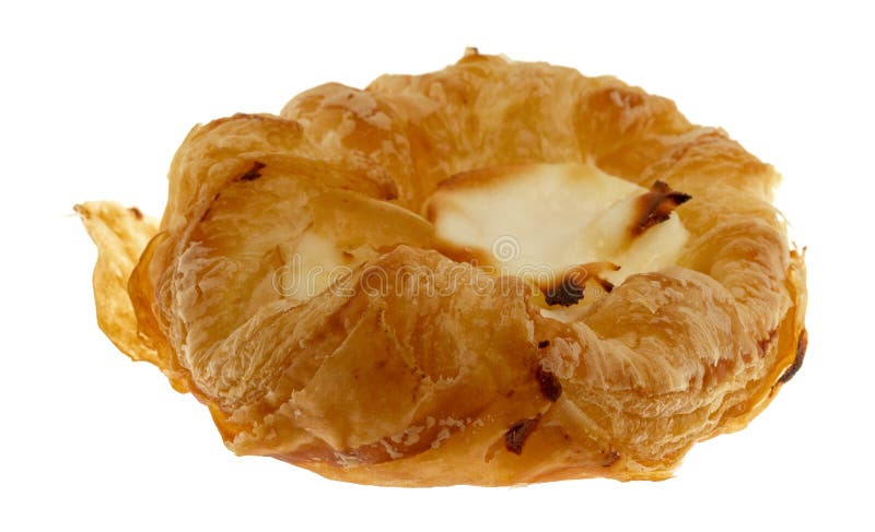 Side View of a Delicious Cream Cheese Danish Isolated on a White ...