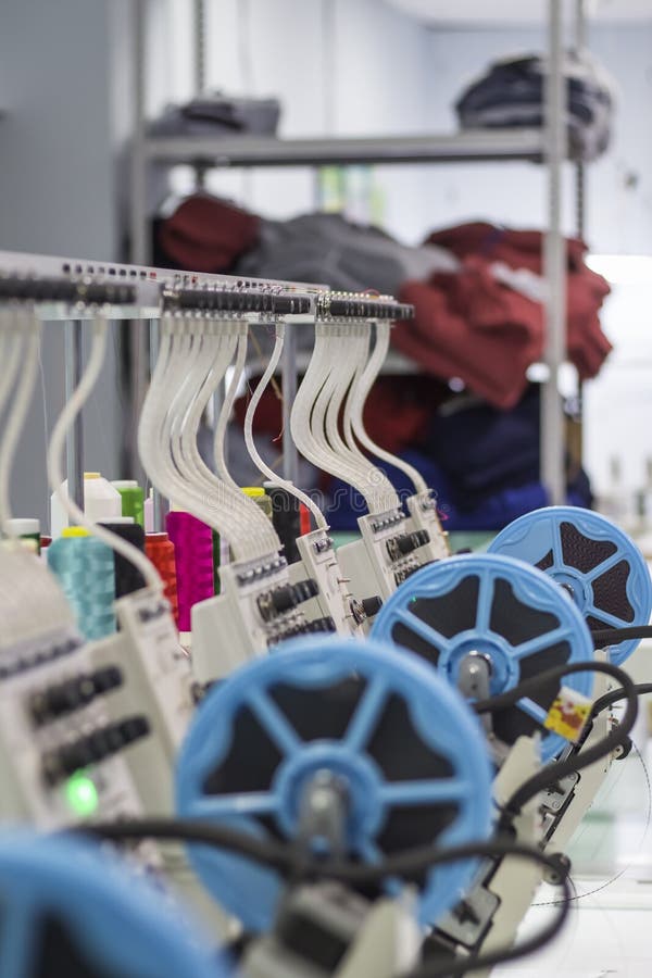 Side View of the Device for Sewing Sequins on a Production Embroidery ...