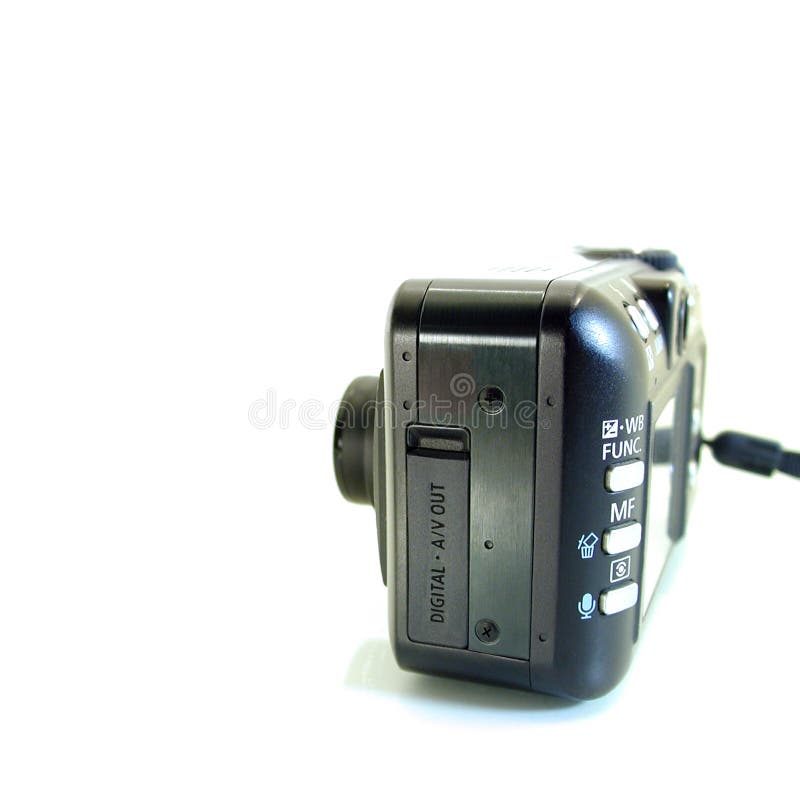Side View of Digital Camera a V OUT Stock Image - Image of shoot, metal ...