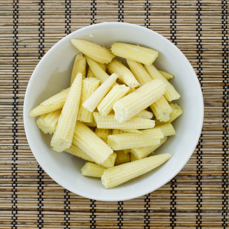 A Side View of a Dish of Canned and Sliced Corn Nuggets and Ends Stock ...