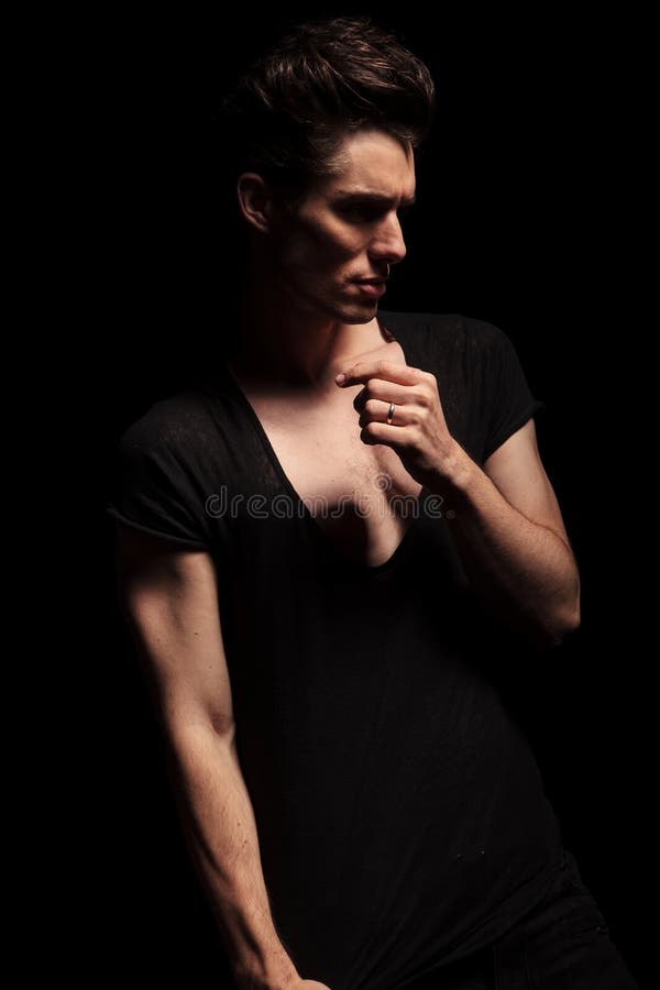 Black Fashion Model Dramatic Pose in Studio Stock Image - Image of ...