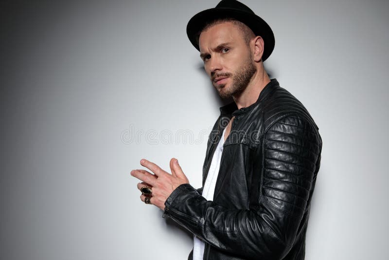 Side View of a Dramatic Young Man Thinking Stock Photo - Image of ...