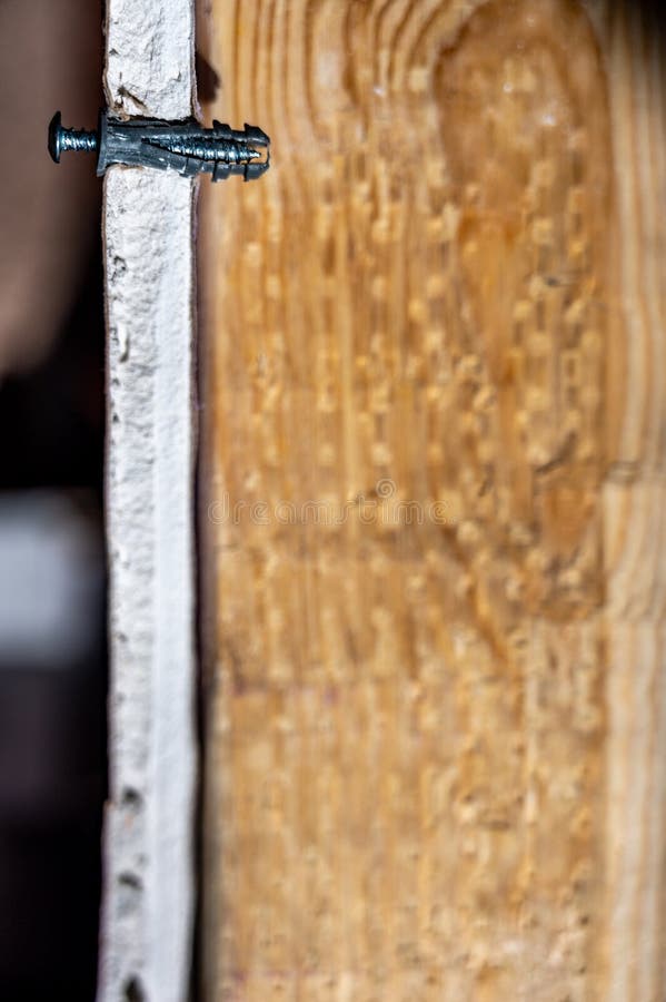 Side View of a Drywall Mount Anchor and Stock Photo - Image of board ...