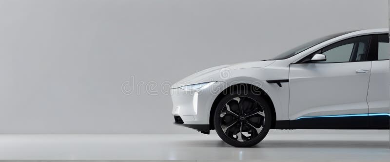 A Side View of an Electric Car with an Isolated Background Stock Photo ...