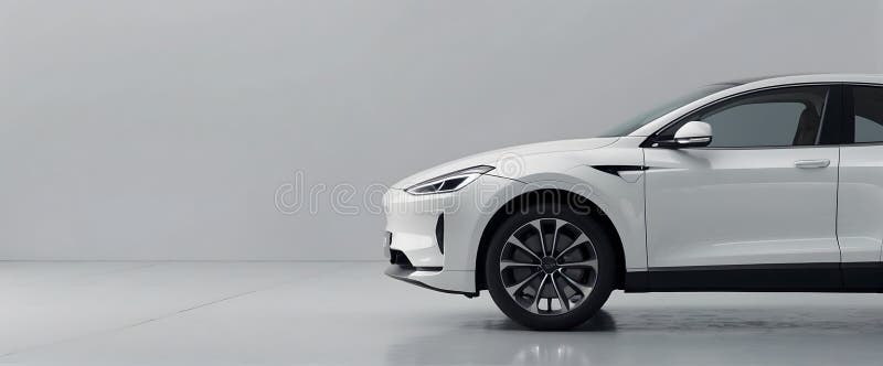 A Side View of an Electric Car with an Isolated Background Stock Photo ...