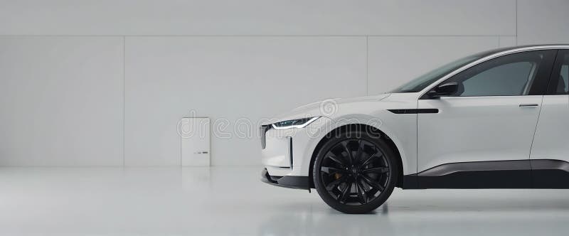 A Side View of an Electric Car with an Isolated Background Stock Image ...