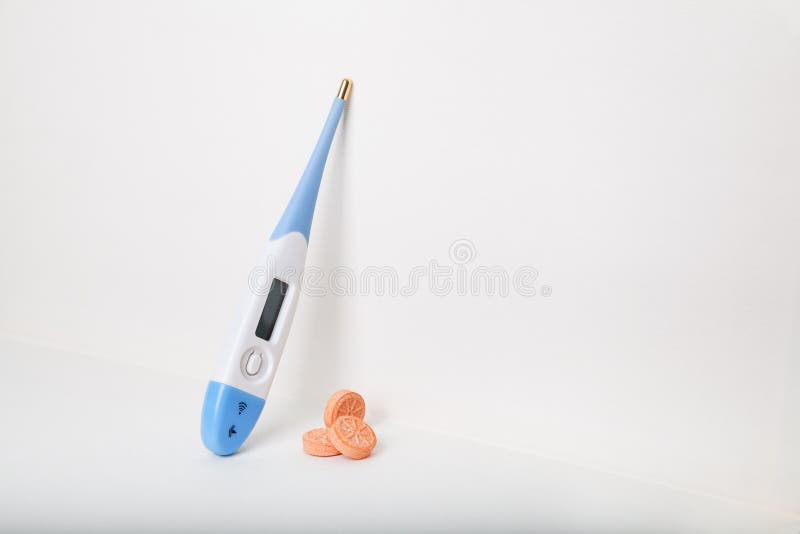 Side View of Electronic Thermometer Stock Image - Image of health ...