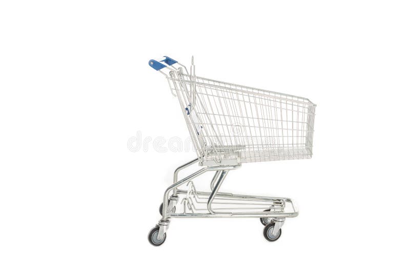 Side View of Empty Shopping Trolley Stock Photo - Image of side ...