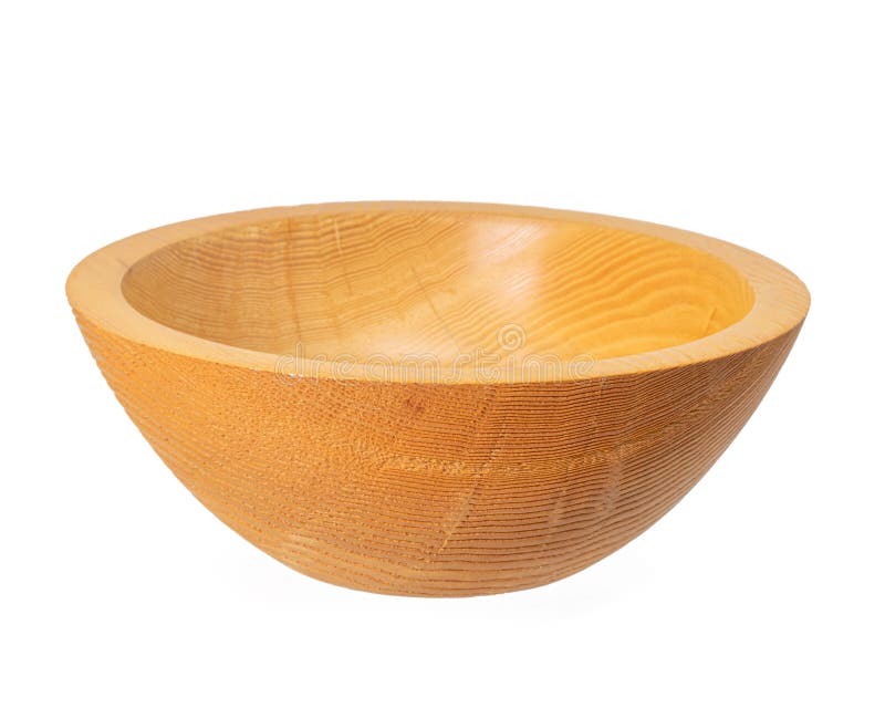 Side View of an Empty Turned Rustic Light Wooden Bowl Stock Photo ...