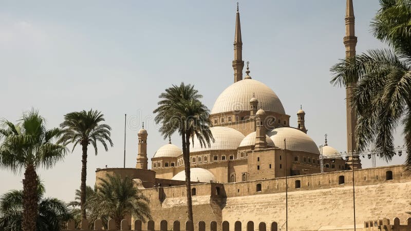 Side View of the Alabaster Mosque in Cairo, Egypt Stock Image - Image ...
