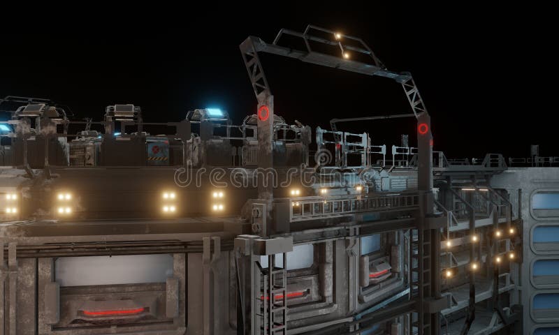 Side View Exterior Base of Operations Building Stock Illustration ...