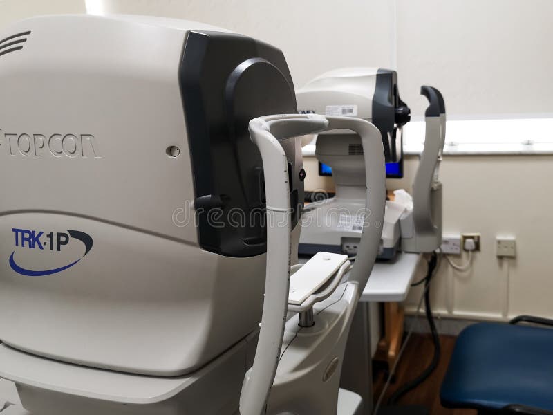 Side View of Eye Vision Testing Machine in a Hospital - Eyesight in ...