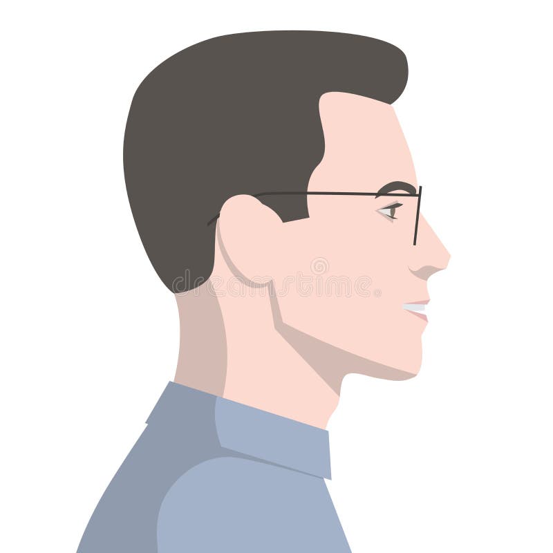 Side View of a Face of a Handsome Man Colored Vector Illustration Stock ...