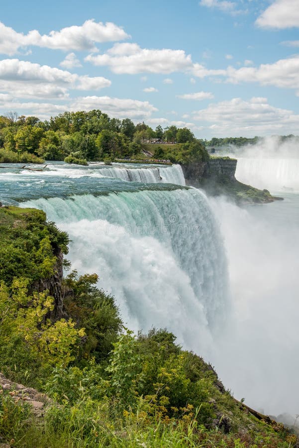 Side View of the Famous American Falls of the Niagara Falls Stock Photo ...