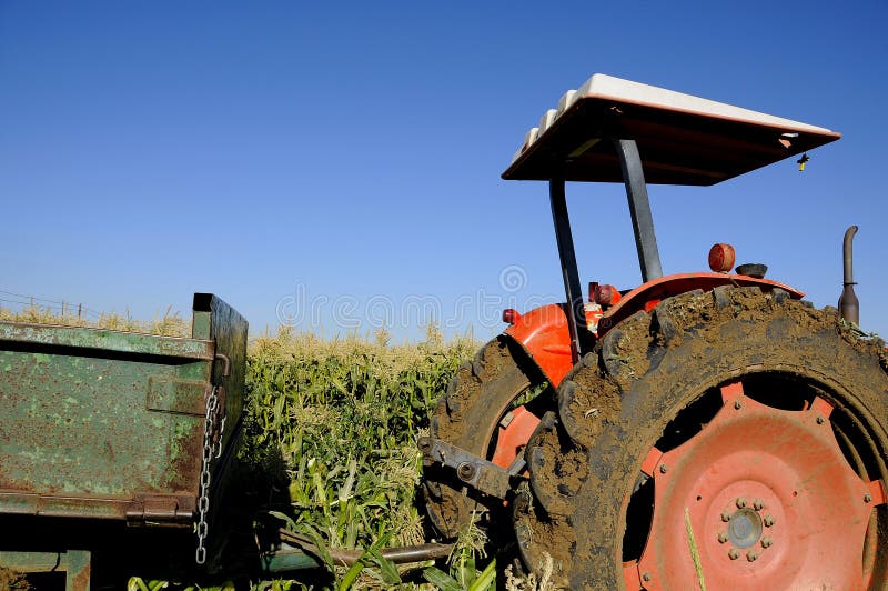 Side View of Farm Tractor stock image. Image of artistic - 5636339