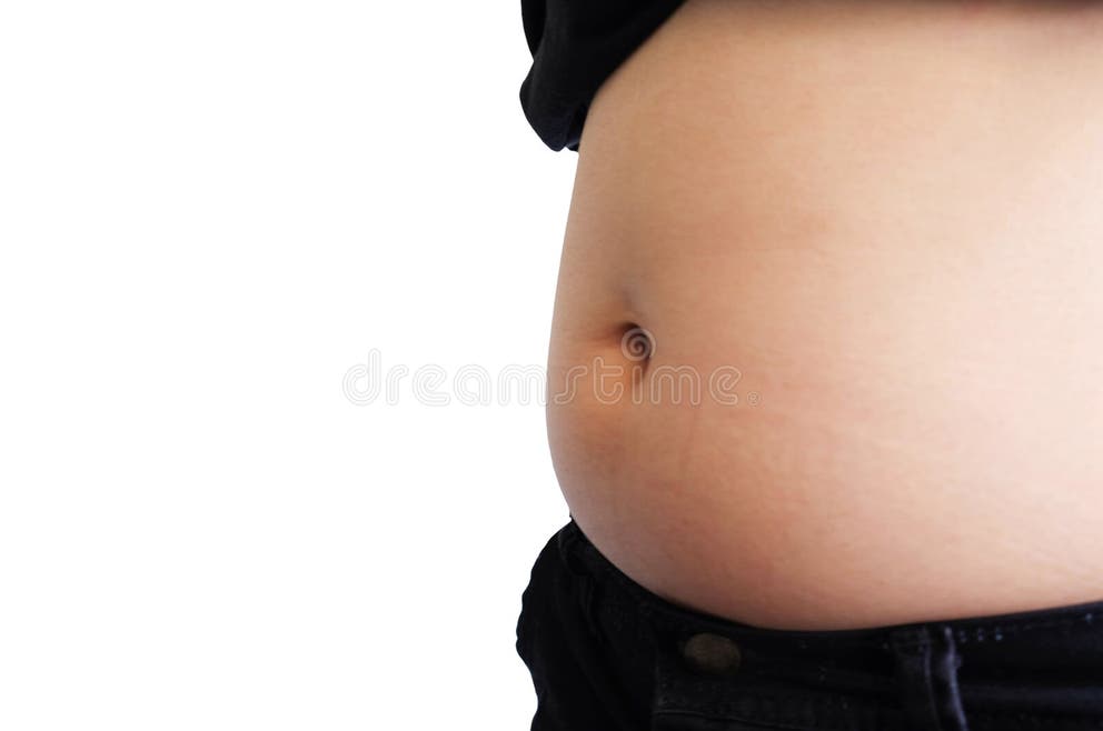 Side View Fat Body Belly Paunch , Diabetic Risk Factor Stock Photo ...