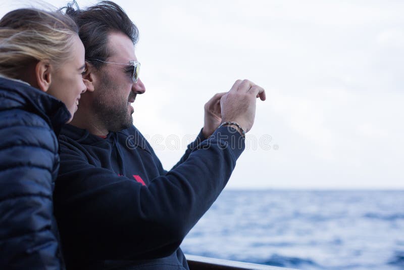 Side View of Father and Daughter Taking Photo Stock Photo - Image of ...