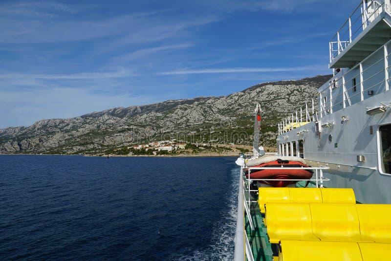 Side View of Ferry that Drift on the Sea on the Beautiful Summer Day ...