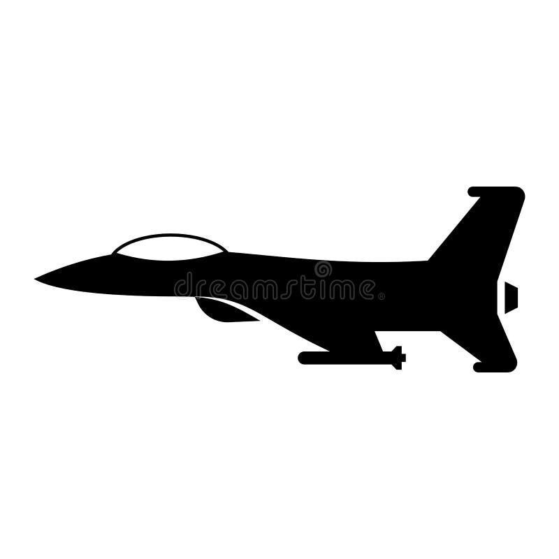 Side View Fighter Jet Icon. Plane or Air Force Vector Illustration ...