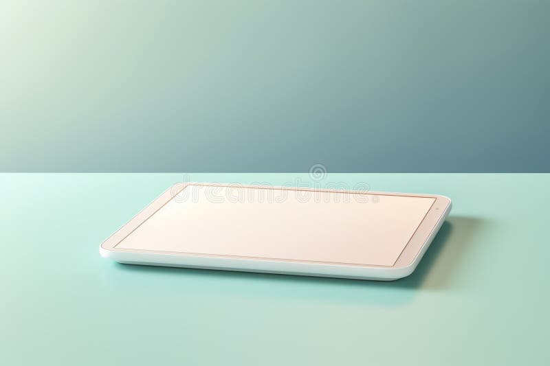 Side View of a Floating Digital Tablet on a Light Background AI ...