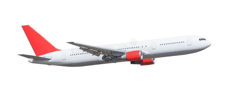 Side View of a Flying Aircraft Isolated on a White Stock Image - Image ...