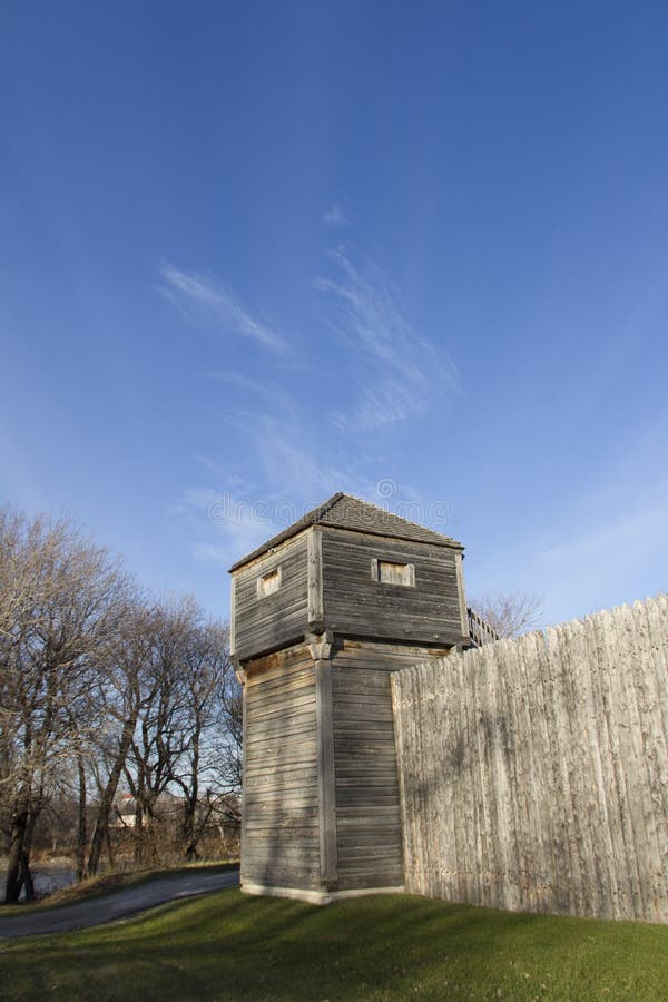 Side View of Fort Gibraltar Tower in Winnipeg, Manitoba Stock Image ...