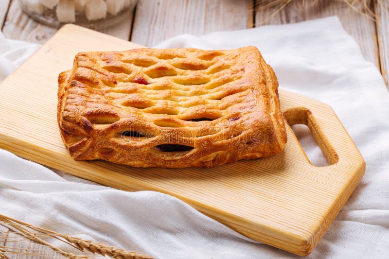 Side View on Fresh Baked Berry Jam Pie Stock Photo - Image of baked ...