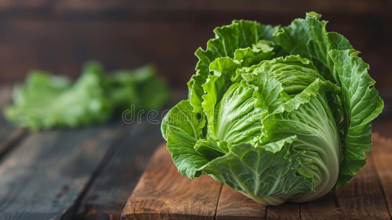 Side View of Fresh Chinese Cabbage on Wooden Surface Healthy Vegetable ...