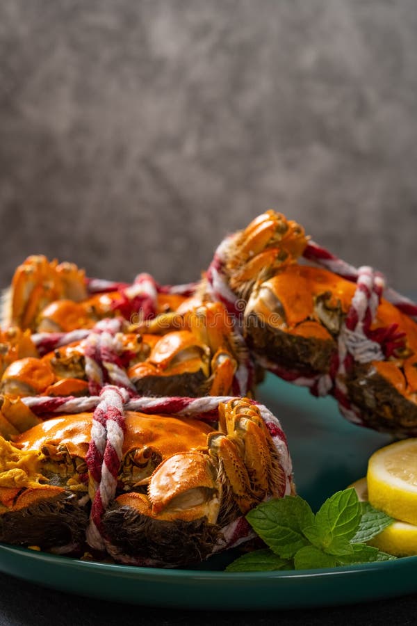 Fresh Cooked Crabs Vertical Composition Stock Image - Image of cuisine ...