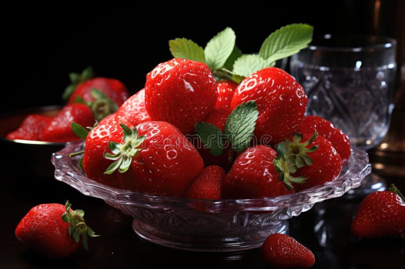 Side View of Fresh Mature Strawberries on T Stock Illustration ...