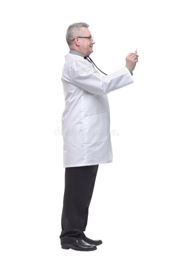 Rear View of Medical Doctor, Man Standing Back Wear Doctors Lab White ...