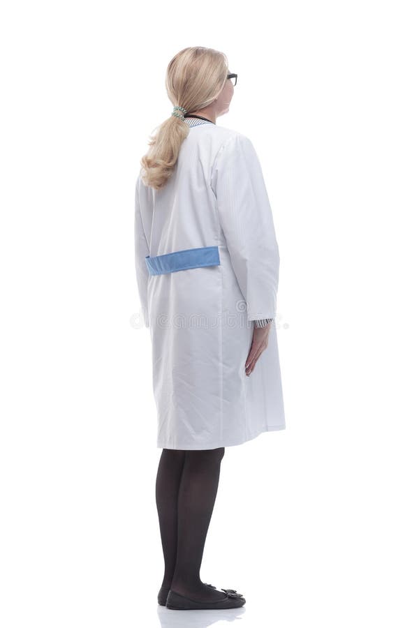 Side View. Friendly Female Doctor Looking Forward Stock Image - Image ...