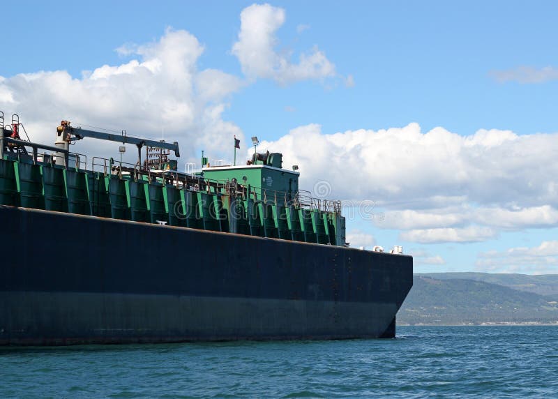 Side View of Fuel Barge in Summer Stock Image - Image of ship, fuel ...