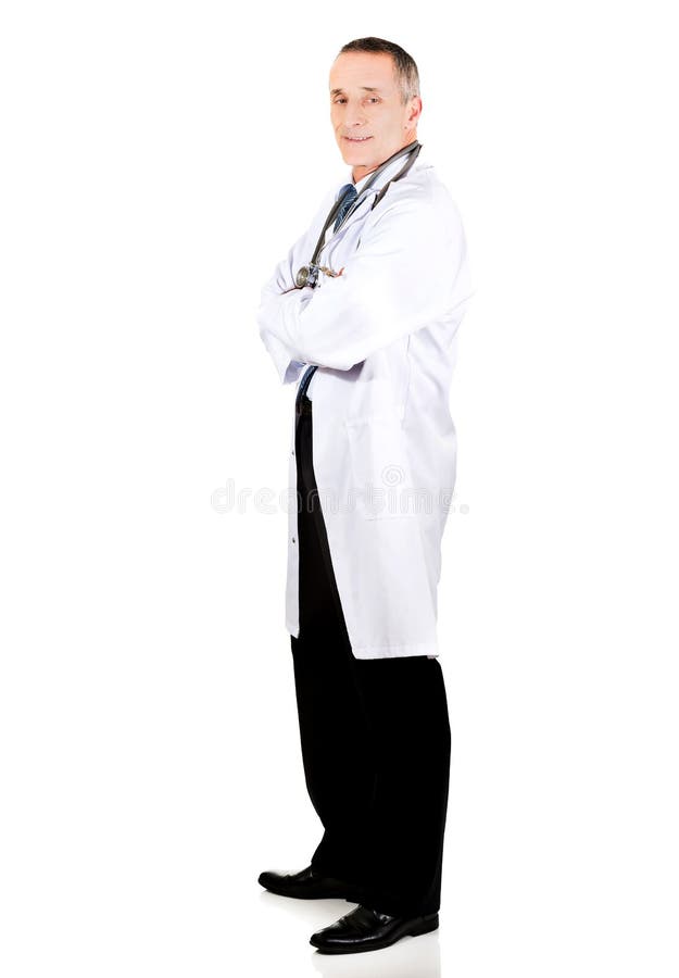 Side View Full Length Male Doctor with Folded Arms Stock Photo - Image ...