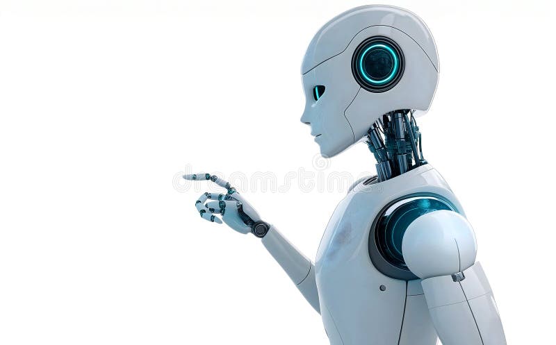 Side View of a Futuristic Humanoid Robot with a Sleek Design and ...