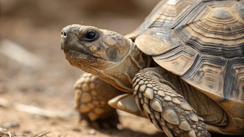 Side View of a Galapagos Tortoise with Its Head Raised Stock Image ...