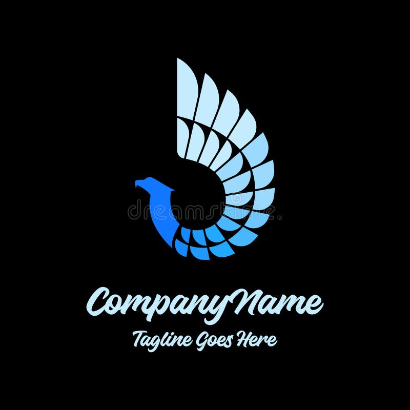Side View Geometric Eagle Hawk Falcon Phoenix Wings Bird Logo Design Stock Vector - Illustration ...