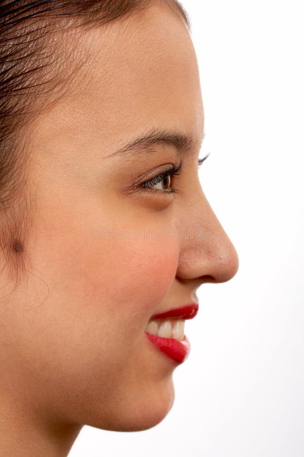 Side view of a girl stock image. Image of young, side - 4407715