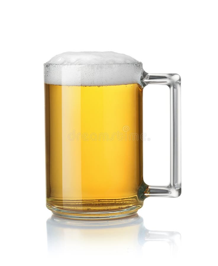 Side View of Glass Mug Full of Beer Stock Image - Image of brown, froth ...