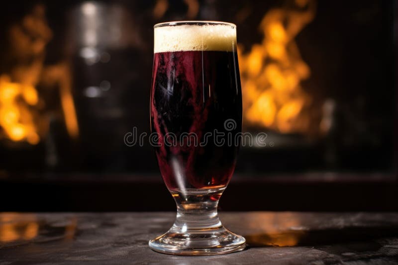 Side View of a Glass of Rauchbier, Showcasing Smoke-like Colors Stock ...