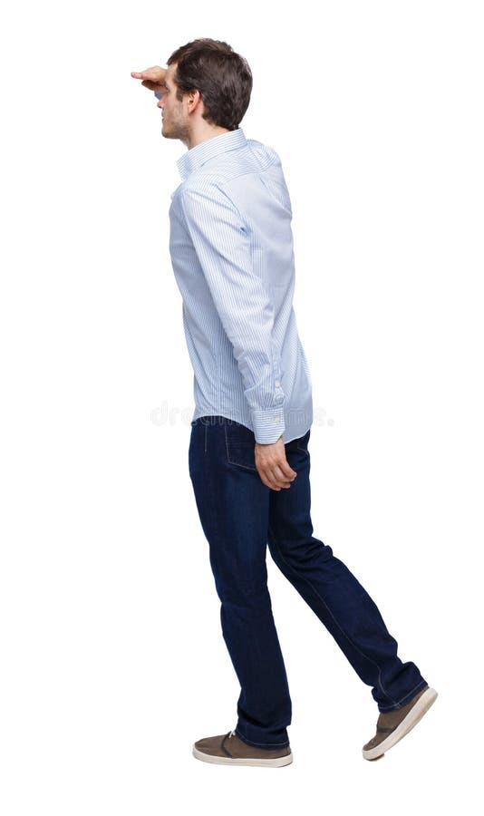 Side View of Going Handsome Man. Walking Young Guy Stock Image - Image ...