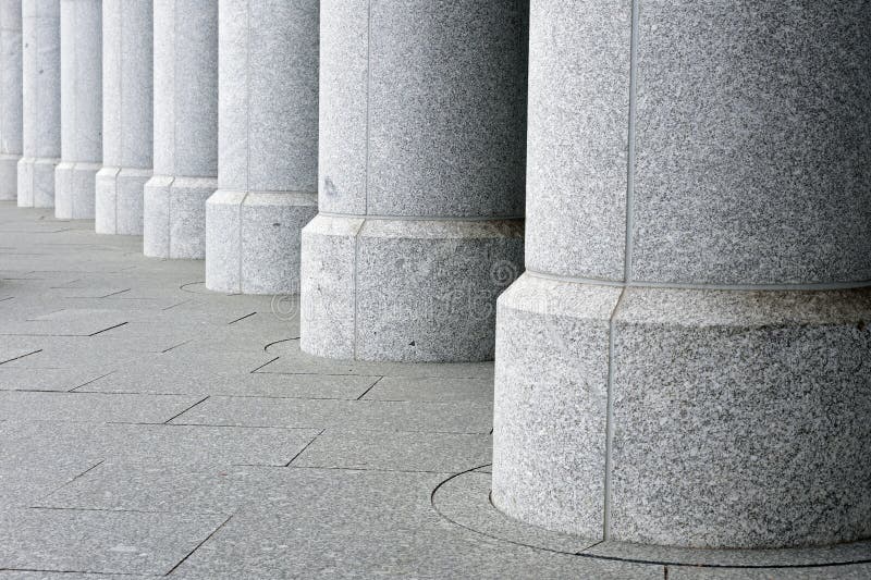 Aligned Granite Pillars stock photo. Image of flooring - 349013600