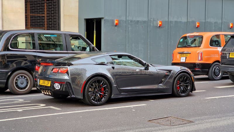 Side View of a Gray Chevrolet Corvette V8 in a Parking Lot Editorial ...